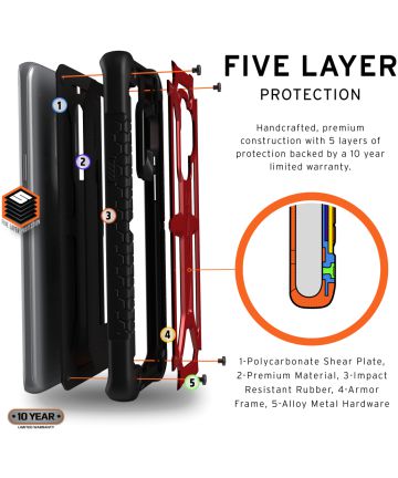 Urban Armor Gear Monarch Hoesje Samsung Galaxy Note 10 Crimson | GSMpunt.nl