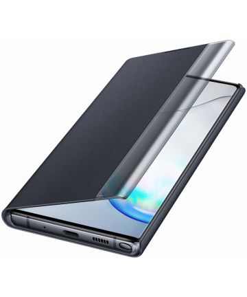Samsung Galaxy Note 10 Clear View Stand Cover Zwart | GSMpunt.nl