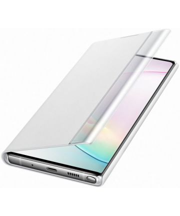 Samsung Galaxy Note 10 Clear View Stand Cover Wit | GSMpunt.nl
