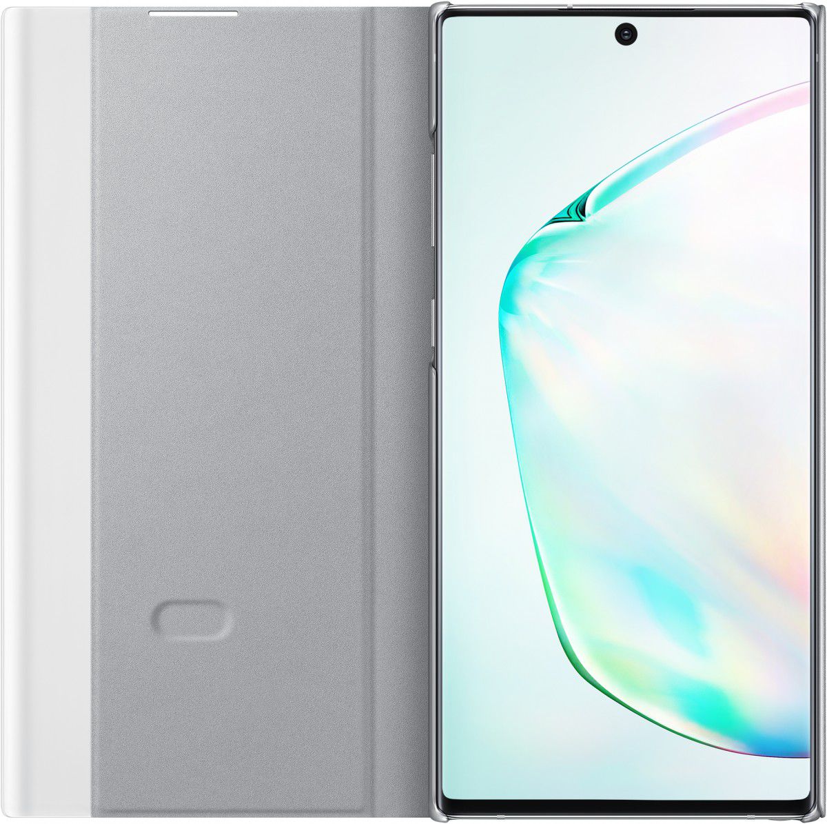 Samsung Galaxy Note 10 Plus Clear View Stand Cover Zilver | gsmpunt