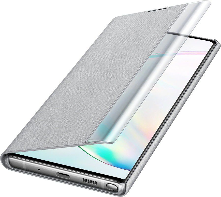 Samsung Galaxy Note 10 Plus Clear View Stand Cover Zilver | gsmpunt
