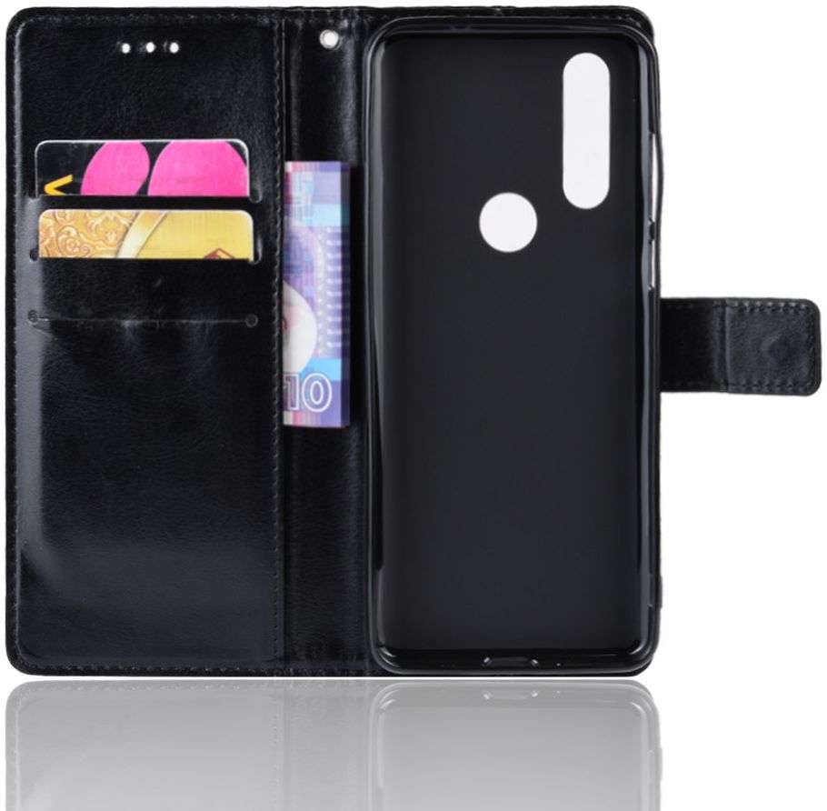 Motorola One Action Portemonnee Hoesje Zwart | GSMpunt.nl