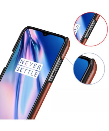 OnePlus 7T Back cover met Lederen Coating Zwart | GSMpunt.nl