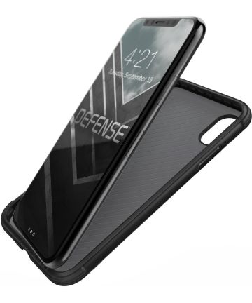 Raptic Lux Apple iPhone XS / X Hoesje Leather Zwart | GSMpunt.nl