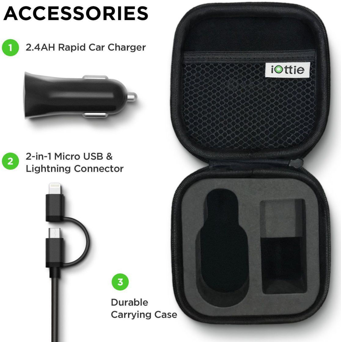iOttie iTap Mini Reisbundel met autoladers | GSMpunt.nl
