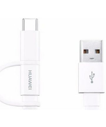 Huawei Duo Kabel USB-C Micro USB 1.5 Meter Wit | GSMpunt.nl