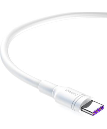 Baseus USB-C SuperCharge Kabel 2 Meter 5A Wit | GSMpunt.nl