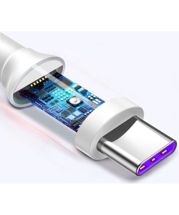 Baseus USB-C SuperCharge Kabel 2 Meter 5A Wit | GSMpunt.nl
