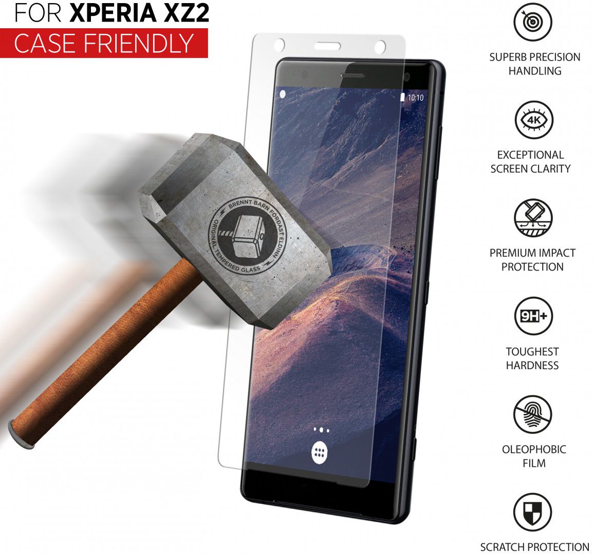 THOR Case Friendly Tempered Glass Sony Xperia XZ2 | gsmpunt