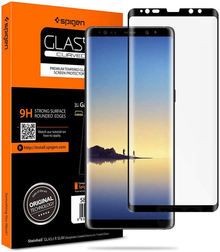 Spigen Galaxy Note 8 Curved Tempered Glass Screen Protector Zwart | gsmpunt