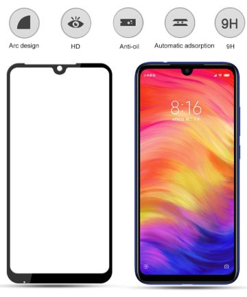 Xiaomi Redmi Note 7 Full Cover Tempered Glass Zwart | GSMpunt.nl