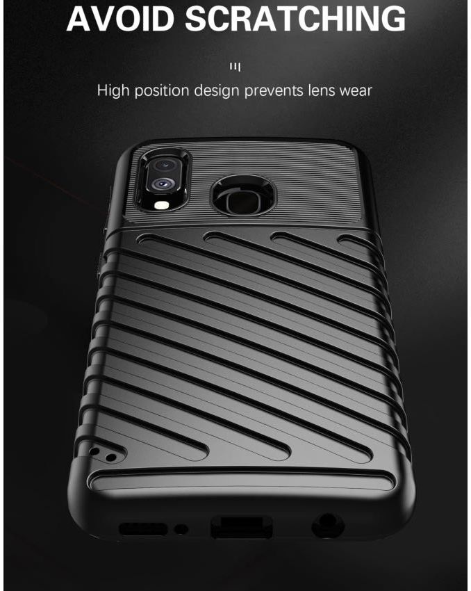 Samsung Galaxy A40 Twill Thunder Texture Back Cover Blauw | gsmpunt