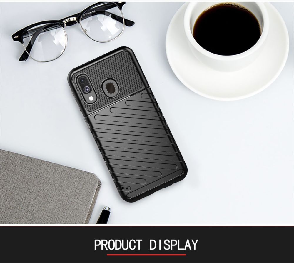 Samsung Galaxy A40 Twill Thunder Texture Back Cover Blauw | gsmpunt