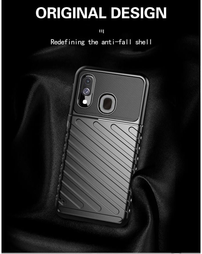 Samsung Galaxy A40 Twill Thunder Texture Back Cover Blauw | gsmpunt