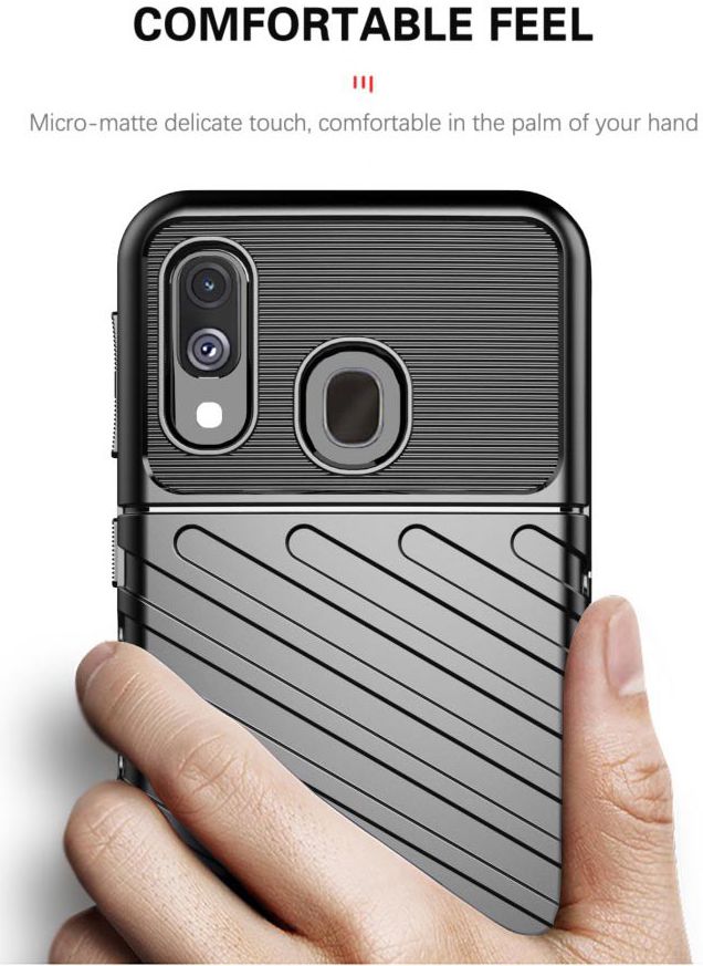 Samsung Galaxy A40 Twill Thunder Texture Back Cover Blauw | gsmpunt