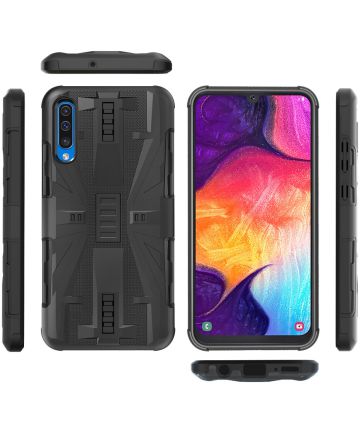 Samsung Galaxy A50 Back Cover Hoesje Shock Proof Modern Hybride Zwart ...