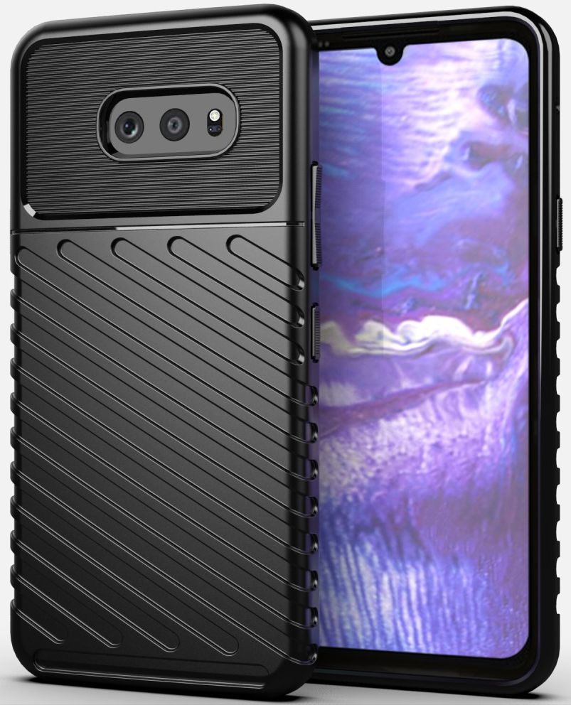 LG G8X ThinQ Twill Thunder Texture Back Cover Zwart | gsmpunt