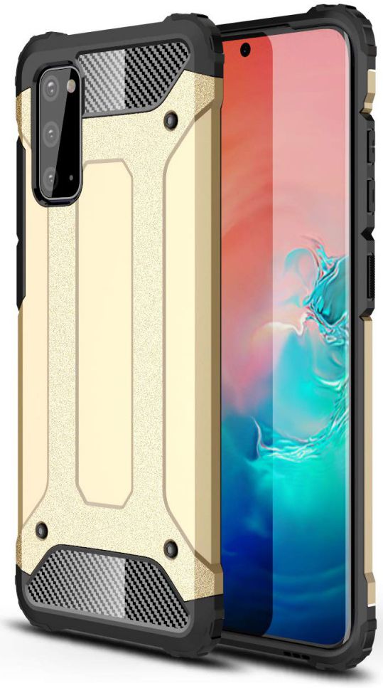 Samsung Galaxy S20 Shock Proof Hoesje Hybride Backcover Goud | gsmpunt