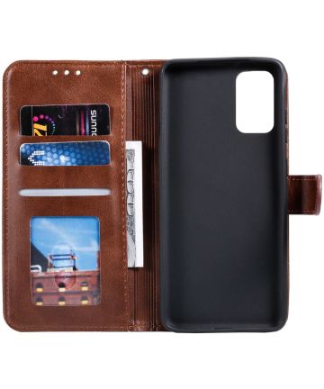 Samsung Galaxy S20 Plus Hoesje Wallet Book Case Voor Pasjes Line Bruin | GSMpunt.nl