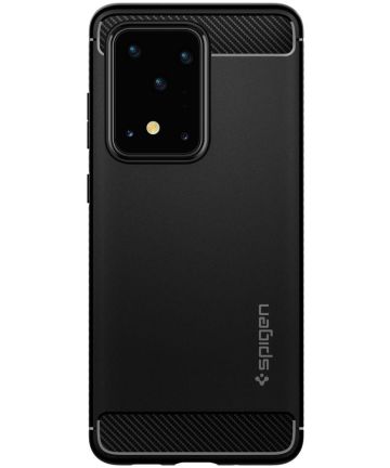 Spigen Rugged Armor Samsung Galaxy S20 Ultra Hoesje Zwart | GSMpunt.nl