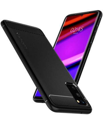 Spigen Rugged Armor Samsung Galaxy S20 Hoesje Zwart | GSMpunt.nl