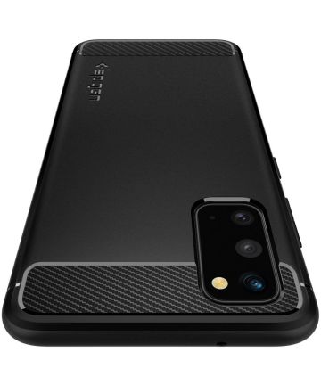 Spigen Rugged Armor Samsung Galaxy S20 Hoesje Zwart | GSMpunt.nl