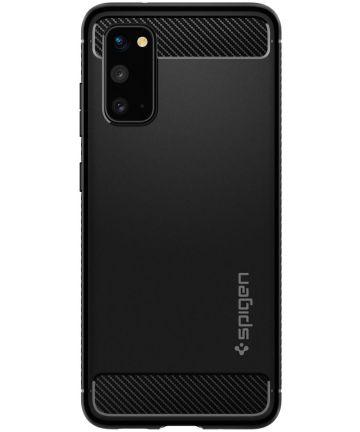 Spigen Rugged Armor Samsung Galaxy S20 Hoesje Zwart | GSMpunt.nl