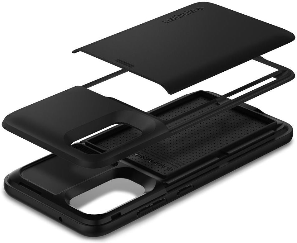 Spigen Slim Armor Card Holder Case Samsung Galaxy S20 Hoesje Zwart | gsmpunt