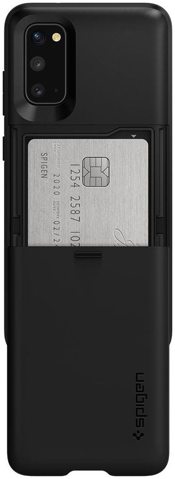Spigen Slim Armor Card Holder Case Samsung Galaxy S20 Hoesje Zwart | gsmpunt