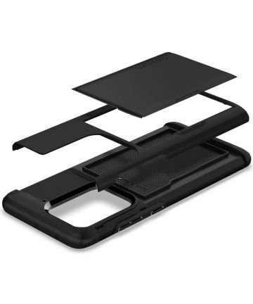 Spigen Slim Armor Card Holder Case Samsung Galaxy S20 Ultra Zwart | GSMpunt.nl