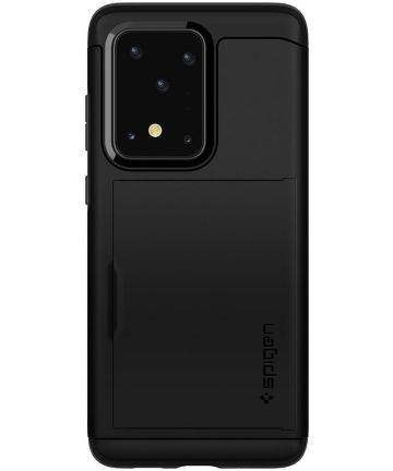 Spigen Slim Armor Card Holder Case Samsung Galaxy S20 Ultra Zwart | GSMpunt.nl