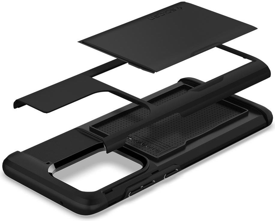 Spigen Slim Armor Card Holder Case Samsung Galaxy S20 Ultra Zwart | gsmpunt
