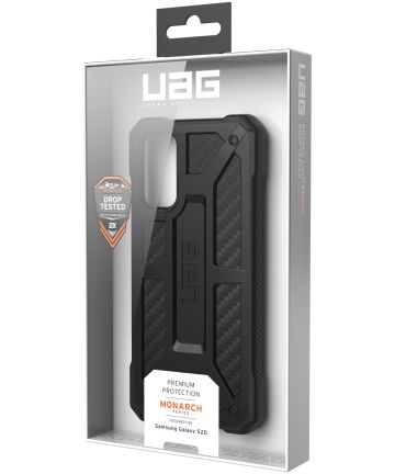 Urban Armor Gear Monarch Samsung Galaxy S20 Hoesje Carbon Fiber | GSMpunt.nl