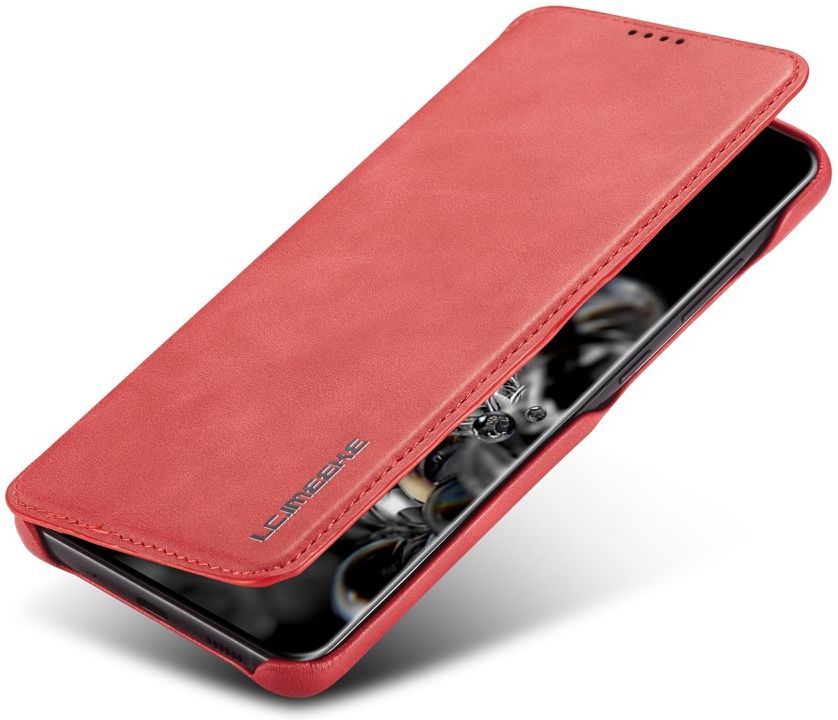 Samsung Galaxy S20 Ultra Hoesje Retro Bookcase met Kaarthouder Rood | GSMpunt.nl