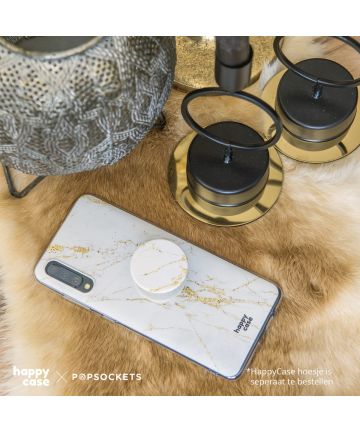PopSockets X HappyCase PopGrip PopTop Greep en Standaard Wit Marmer ...