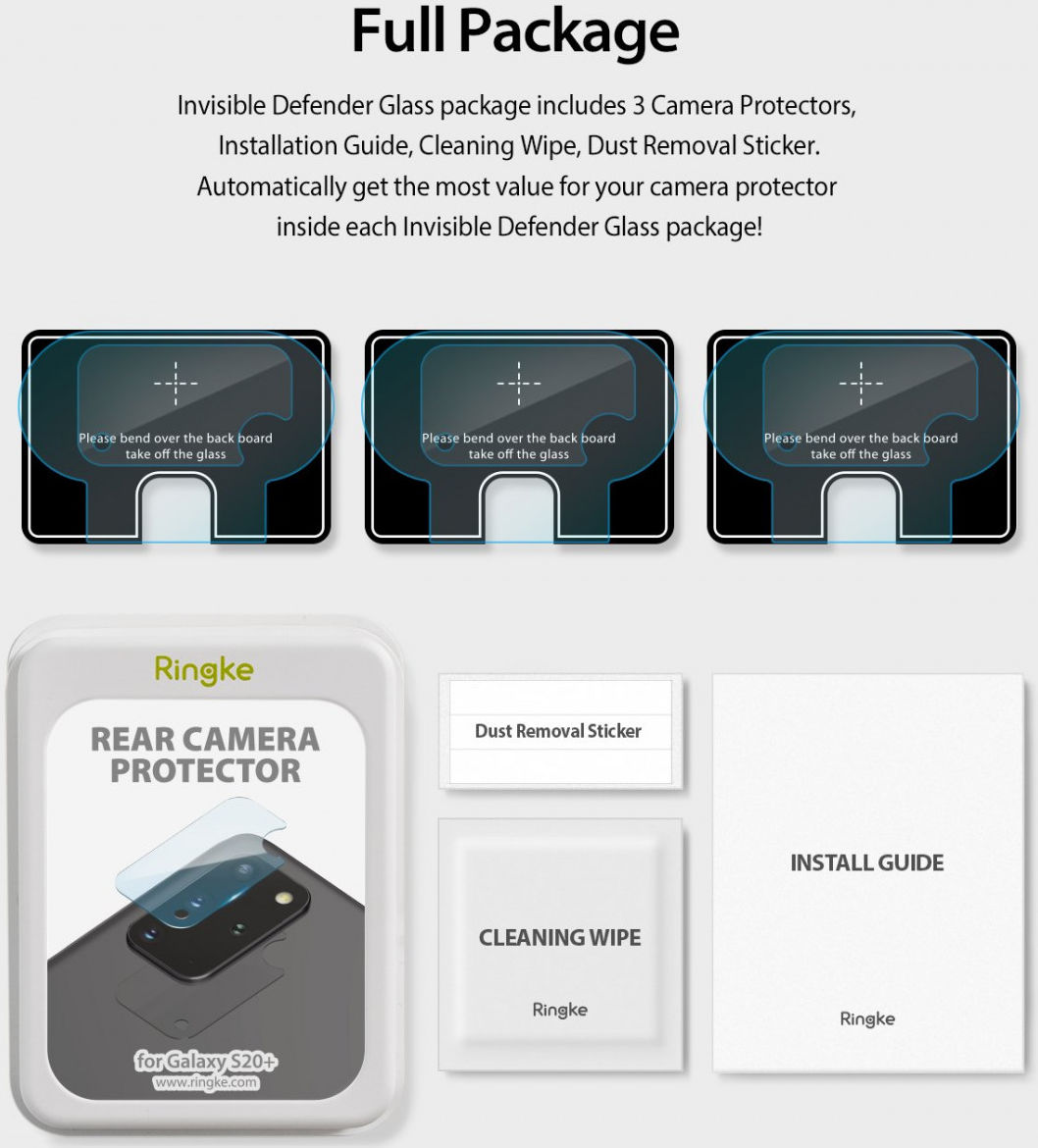 Ringke ID Tempered Glass Camera Lens Samsung Galaxy S20 Plus (3 Pack ...