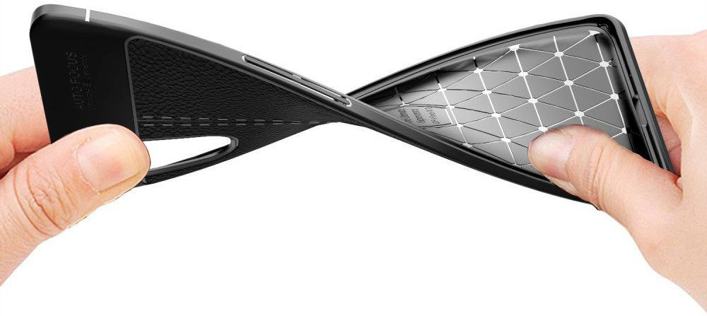 Oppo Find X2 Hoesje TPU Leer Design Back Cover Zwart | gsmpunt