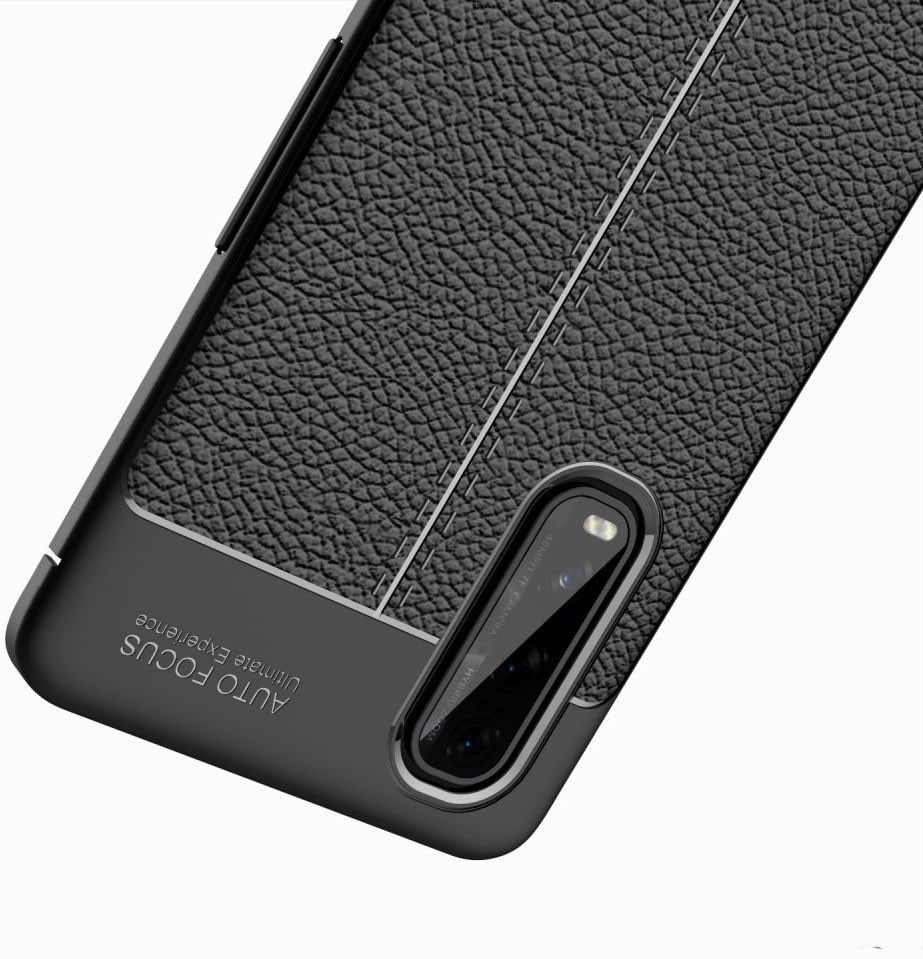 Oppo Find X2 Hoesje TPU Leer Design Back Cover Zwart | gsmpunt