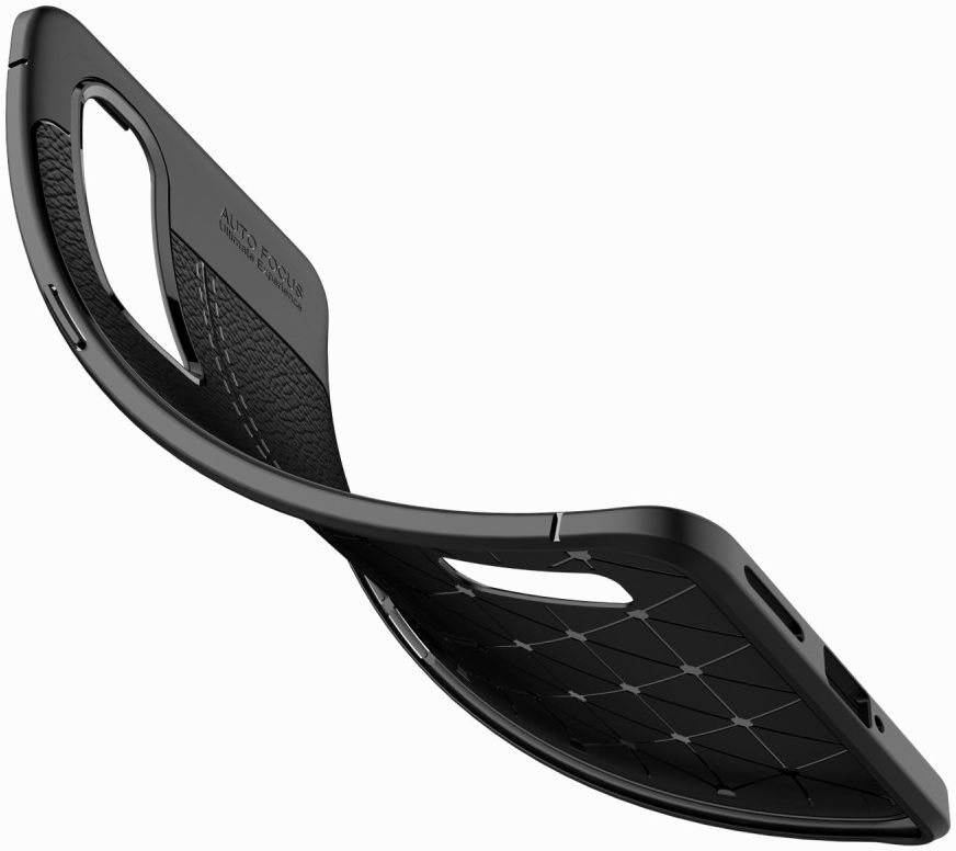 Oppo Find X2 Pro Hoesje TPU Leer Design Back Cover Zwart | gsmpunt