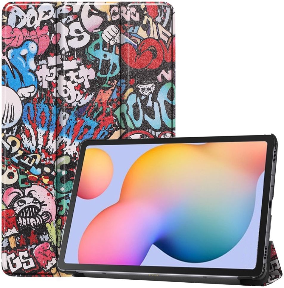 Samsung Galaxy Tab S6 Lite Hoesje Tri-Fold Graffiti Print | gsmpunt