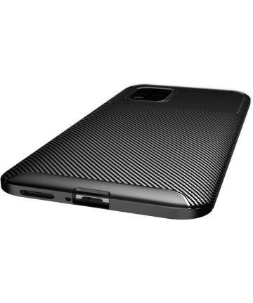 Xiaomi Mi 10 Lite Hoesje Geborsteld Carbon Flexibele Back Cover Bruin ...