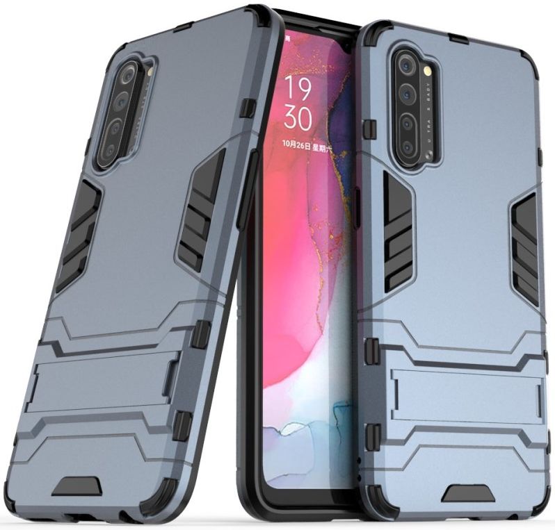 Oppo Reno 3 Hoesje Hybride met Standaard Donkerblauw | gsmpunt