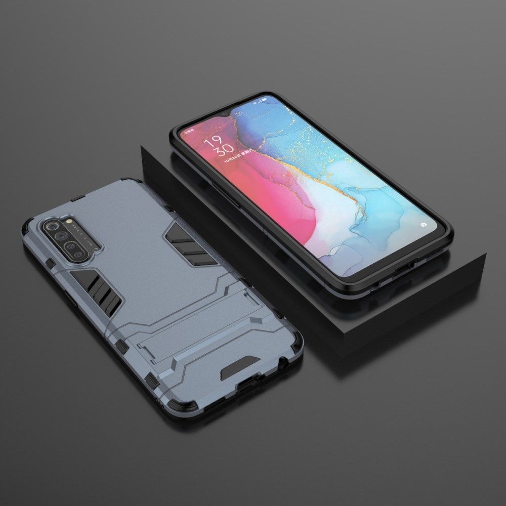 Oppo Reno 3 Hoesje Hybride met Standaard Donkerblauw | gsmpunt