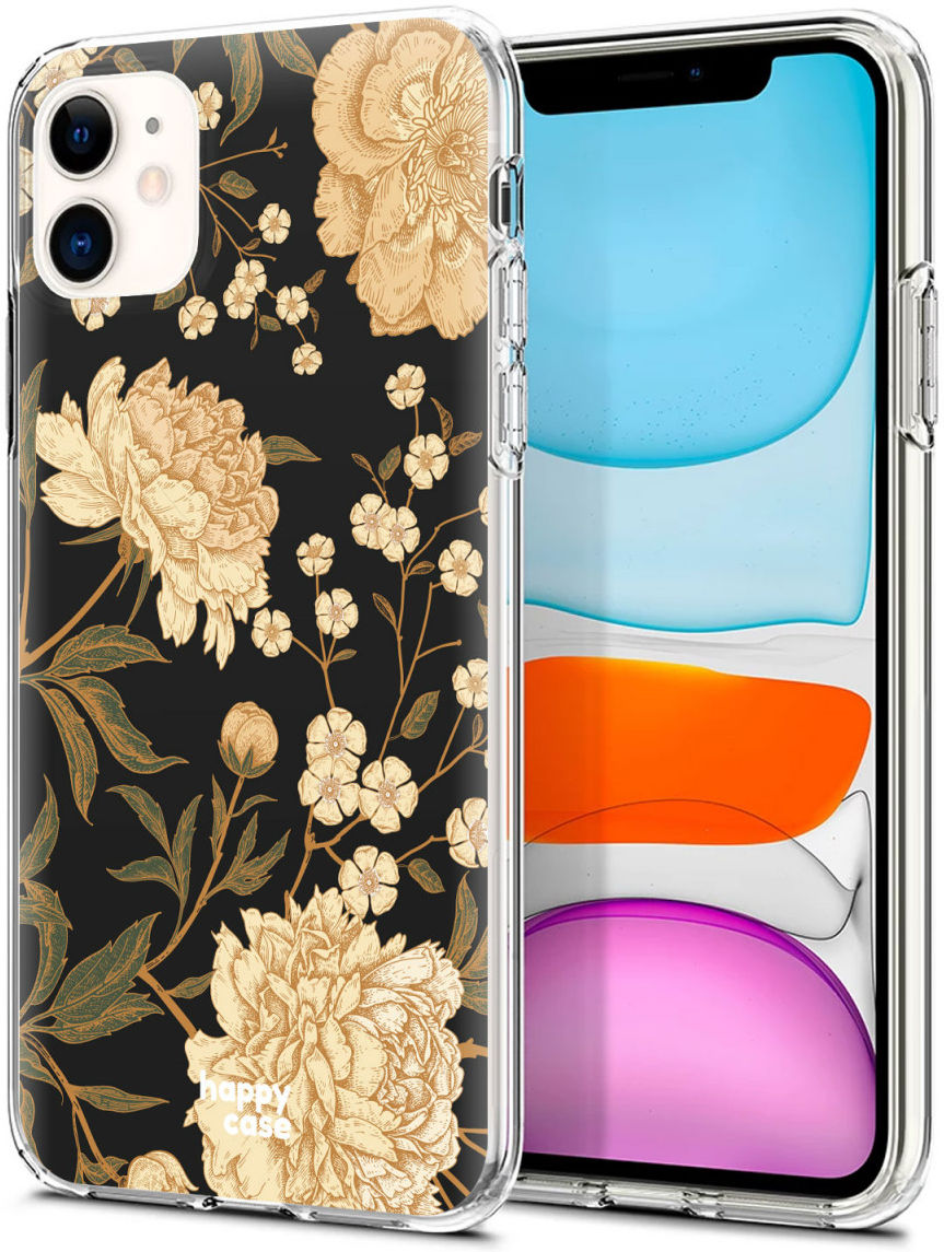 HappyCase Apple iPhone 11 Hoesje Flexibel TPU Gele Rozen Print | gsmpunt