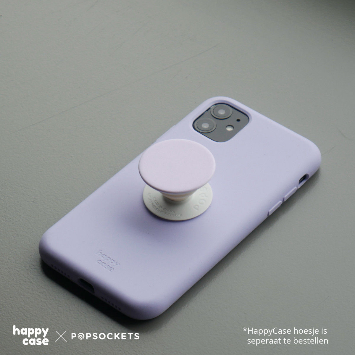 PopSockets X HappyCase PopGrip PopTop Greep en Standaard Paars | gsmpunt