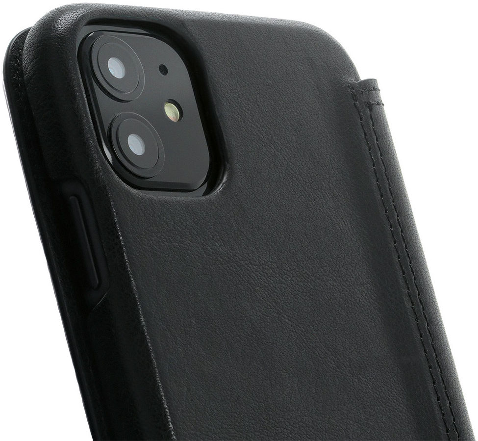Minim Apple iPhone 11 Hoesje Echt Leer Book Case Zwart | GSMpunt.nl
