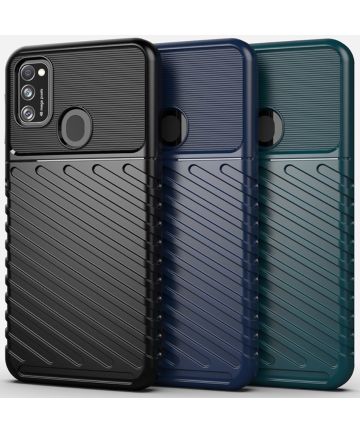 Samsung Galaxy M21 Twill Thunder Texture Back Cover Zwart | GSMpunt.nl