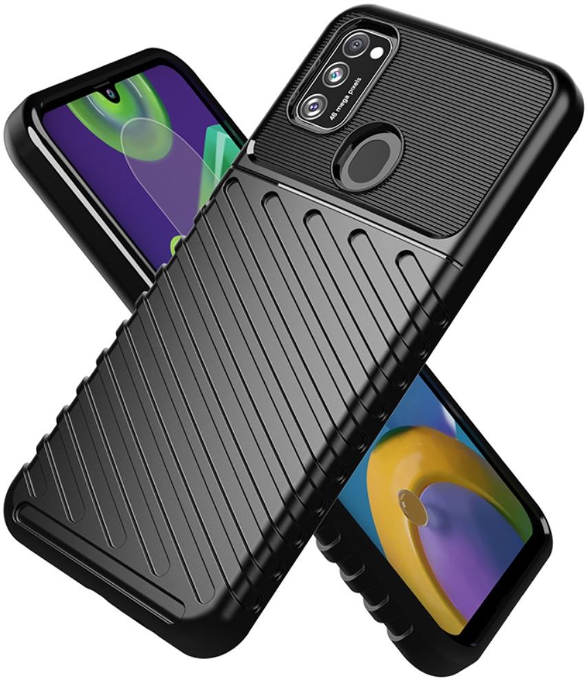 Samsung Galaxy M21 Twill Thunder Texture Back Cover Zwart | GSMpunt.nl