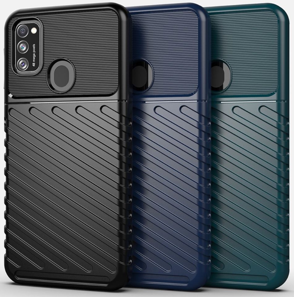 Samsung Galaxy M21 Twill Thunder Texture Back Cover Zwart | GSMpunt.nl