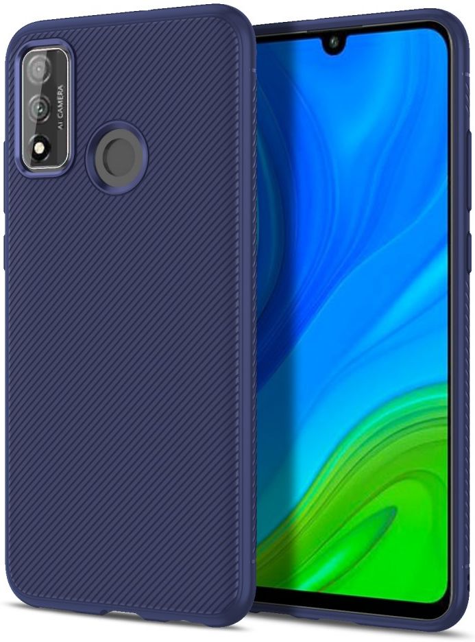 Huawei P Smart 2020 Hoesje Twill Slim Texture Back Cover Blauw | GSMpunt.nl